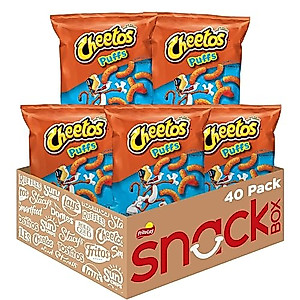 Cheetos Cheese Flavored Snacks, Puffs, 0.875 Ounce (Pack of 40)