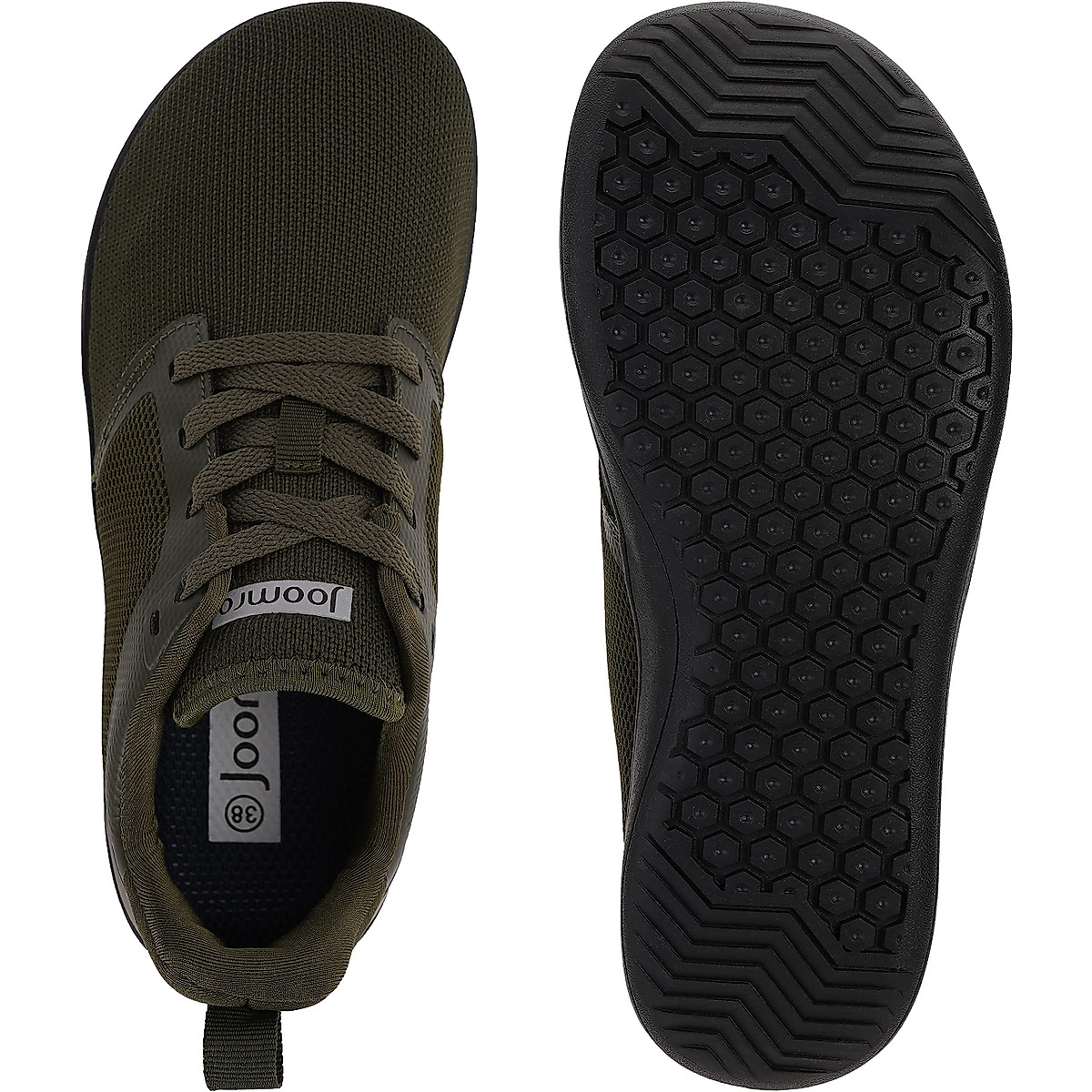 Joomra Men's Barefoot Trail Running Shoes Size 10 Trekking Sports Treadmill Minimal Zero Drop Cross Trainer Workout Sneakers Man Footwear Zapatos para Hombres Army Green 43