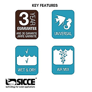 SICCE MULTI 2500 Multifunction Aquarium Pump, 715 GPH, designed for submerged and in-line use