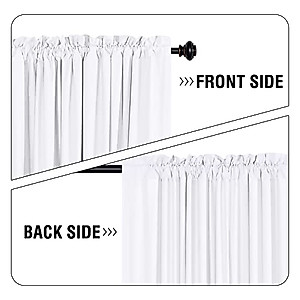 H.VERSAILTEX 100% Blackout White Curtains 96 Inches Long Full Light Blocking Curtain Draperies with Soft White Coating for Bedroom Living Room Thermal Insulated Window Treatment Set of 2 Panels