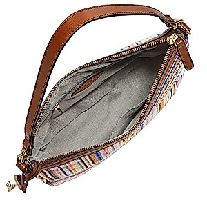 Fossil Women's Jolie Fabric Crossbody Purse Handbag, Colorful Stripes (Model: ZB1736875)