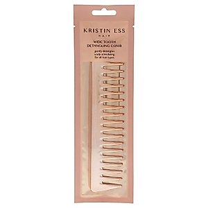 Kristin Ess Rose Gold Wide Tooth Detangling Hair Comb - Gently Detangles Hair + Scalp Stimulating (Pack of 1)
