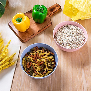 Zubebe Unbreakable Cereal Bowls 24 oz Reusable Lightweight Bowl Dishwasher Microwave Safe Bowl Sets for Eating Rice Soup, Pink, Green, Blue, Beige (Set of 24)