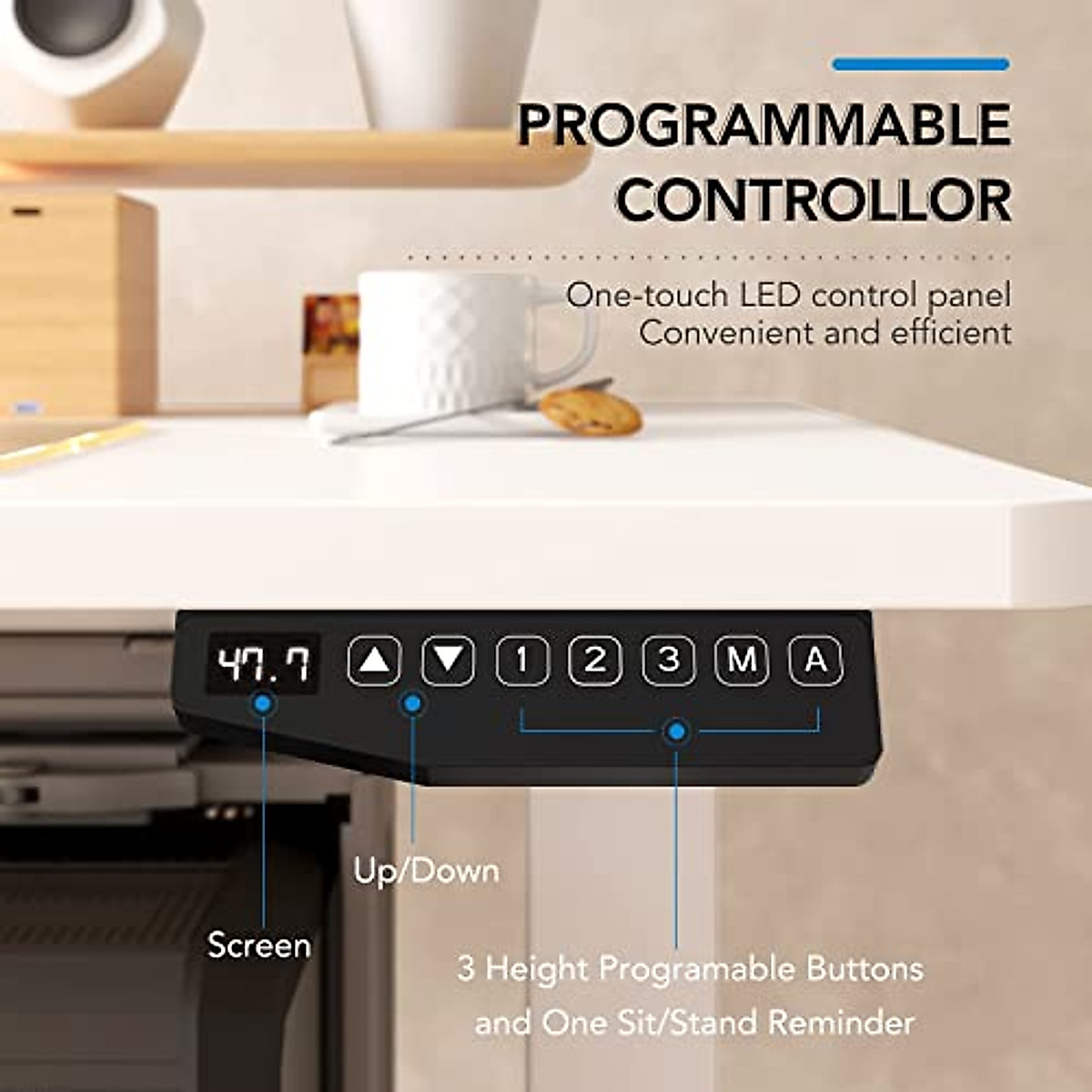 FLEXISPOT Pro 3 Stages Dual Motor Electric Standing Desk 48x30 Inches Whole-Piece Desk Board Height Adjustable Desk Electric Stand Up Desk Sit Stand Desk(White Frame + White Desktop)