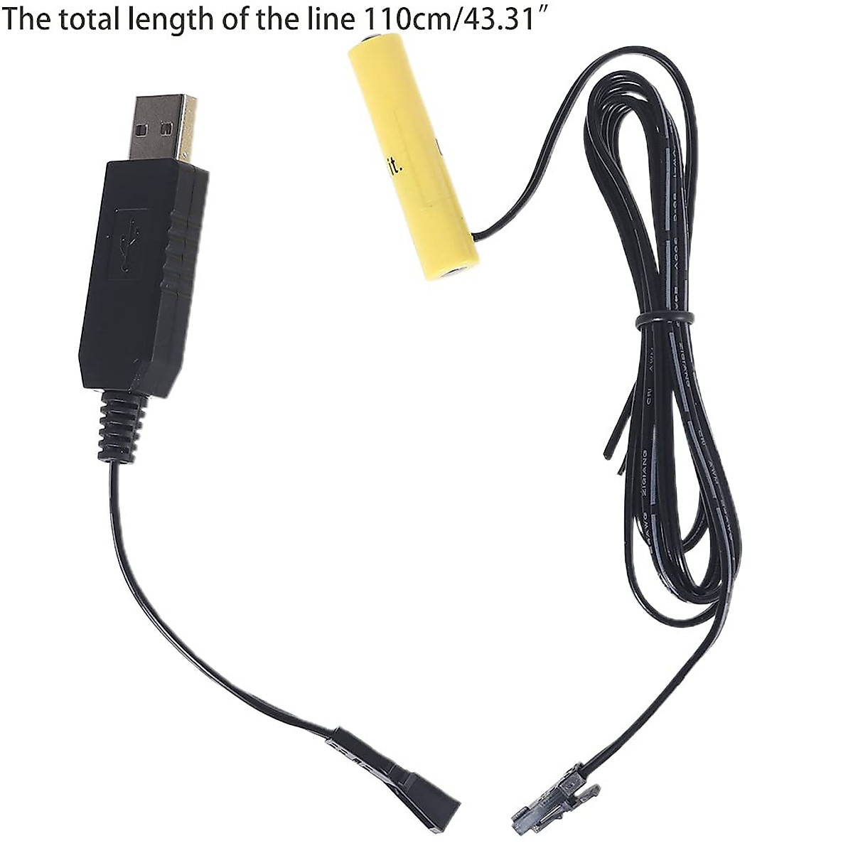 TINGLI LR3 3AAA 4.5V Battery Eliminator,USB Power Supply Replace 3pcs 1.5V Batteries,Battery Eliminate Cable for Clock Toys Holiday Lights Fan LED(Detachable), Black