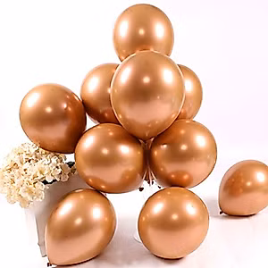 50pcs 10inch Metallic Chrome Copper Balloons Decorations for Engagement Wedding and Anniversary Celebrations Retirement Party Thanksgiving Easter and Christmas Festival Party Supplies (Copper, 10inch)