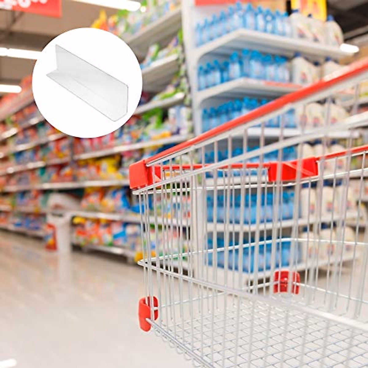 Mipcase Plastic Divided Purse Organizer for Closets- 10Pcs Shelf Divider Supermarket Commodity Divider, L Shape Baffle