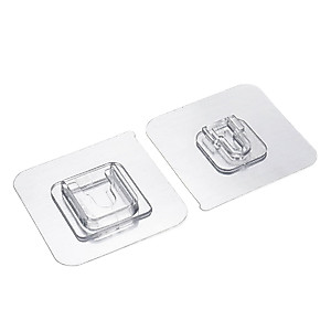 Sscon 40Pcs Double Sided Hooks Transparent Self Adhesive Wall Hooks Strong Storage Hooks for Bathroom Kitchen