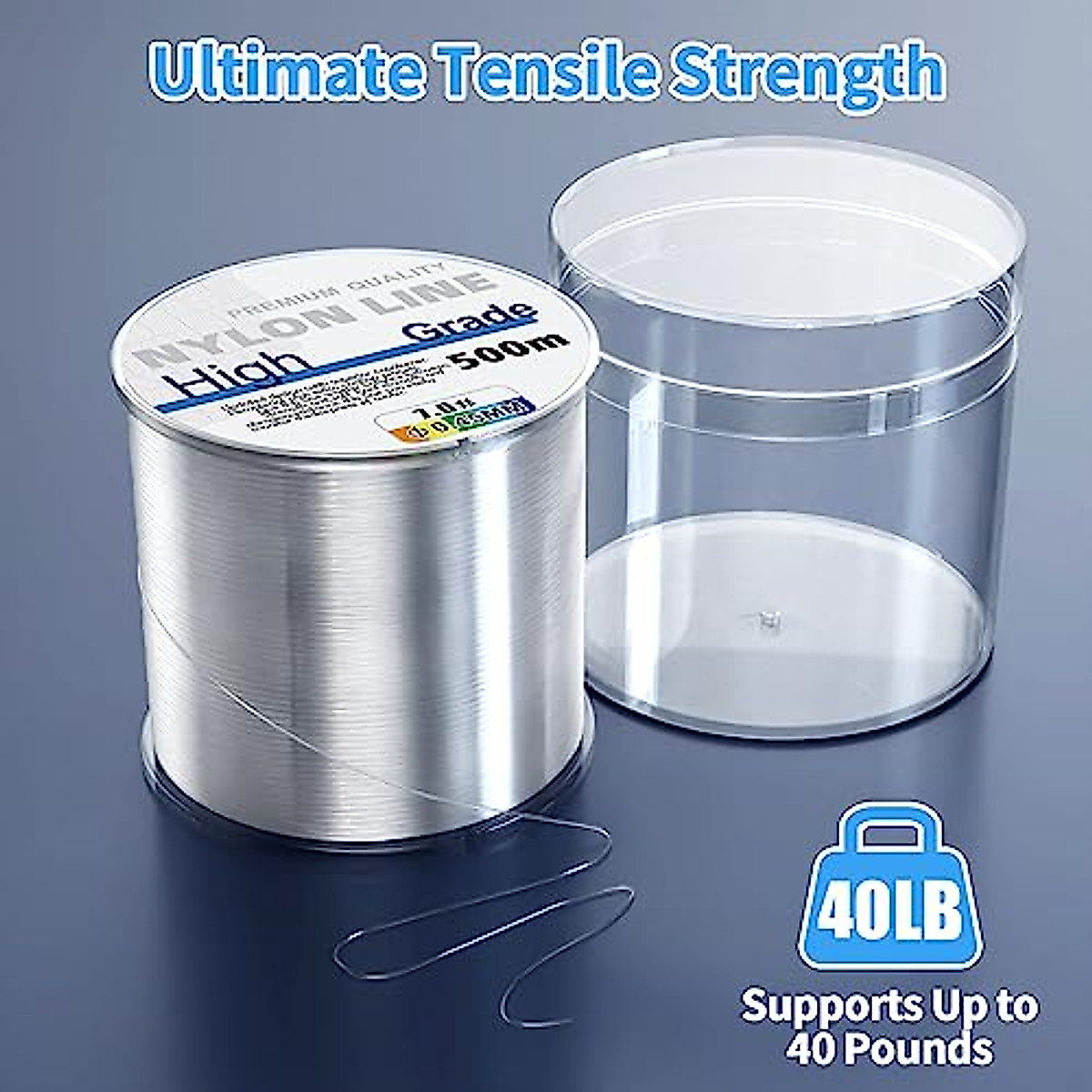 Clear Fishing Wire, 1640FT Fishing Line Clear Invisible Hanging Wire Strong Nylon String Supports 40 Pounds for Balloon Garland Hanging Decorations