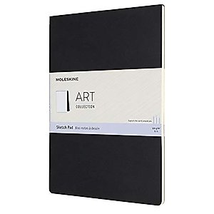 Moleskine Art Sketch Pad, Soft Cover, A4 (8.25" x 11.75") Plain/Blank, Black, 48 Pages