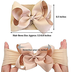 DED 20 Pieces Soft Elastic Nylon Headbands Hair Bows Headbands Hairbands for Baby Girl Toddlers Infants Newborns