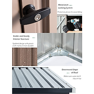 AECOJOY 8' x 10' Metal Storage Shed for Outdoor, Steel Yard Shed with Design of Lockable Doors, Utility and Tool Storage for Garden, Backyard, Patio, Outside use.