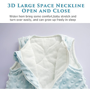 ZIGJOY Baby Sleeping Bag Three-Layer Thicken Swaddle Blanket for Newborn 0-9 Months 2-Way Zipper Fleece Blanket Baby Sleeping Bag Widen Hem Baby Winter Sleeping Sack(Light Blue)