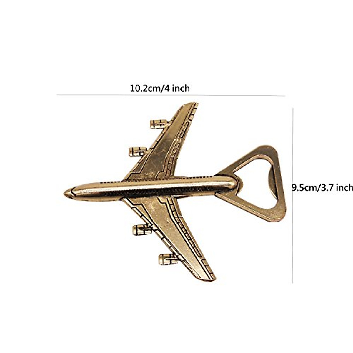 Youkwer 20 PCS Skeleton Airplane Bottle Opener with “OUR ADVENTURE BEGINS”Exquisite Packaging for Wedding Party Favors & Decorations (Dark Gold)