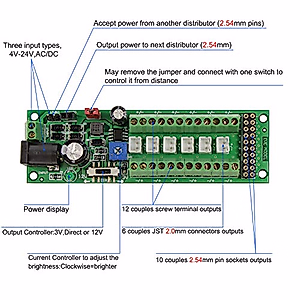 PCB012 Power Distribution Board Self-Adapt Distributor HO N O LED Street Light Hub DC AC Voltage Train Power Control