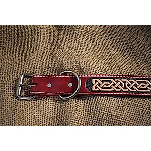 Dog Large Celtic Collar, Dog Lover Handstitched Collar, Padded Leather Dog Collar, Dog Collar Handmade Leather