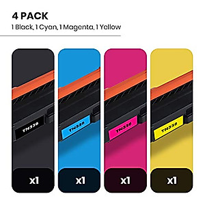 YoYoInk Compatible Toner Cartridge Replacement for Brother TN336 TN 336 (1 Black, 1 Cyan, 1 Magenta, 1 Yellow; 4-Pack)