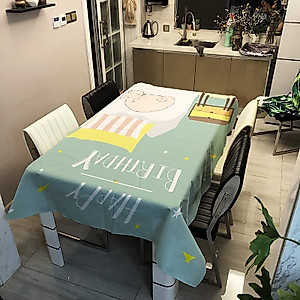 Cute Cartoon Animals Pattern Tablecloth Waterproof Rectangular Wedding Dinning Coffee Table Cover Home Decor M-10 140x200cm