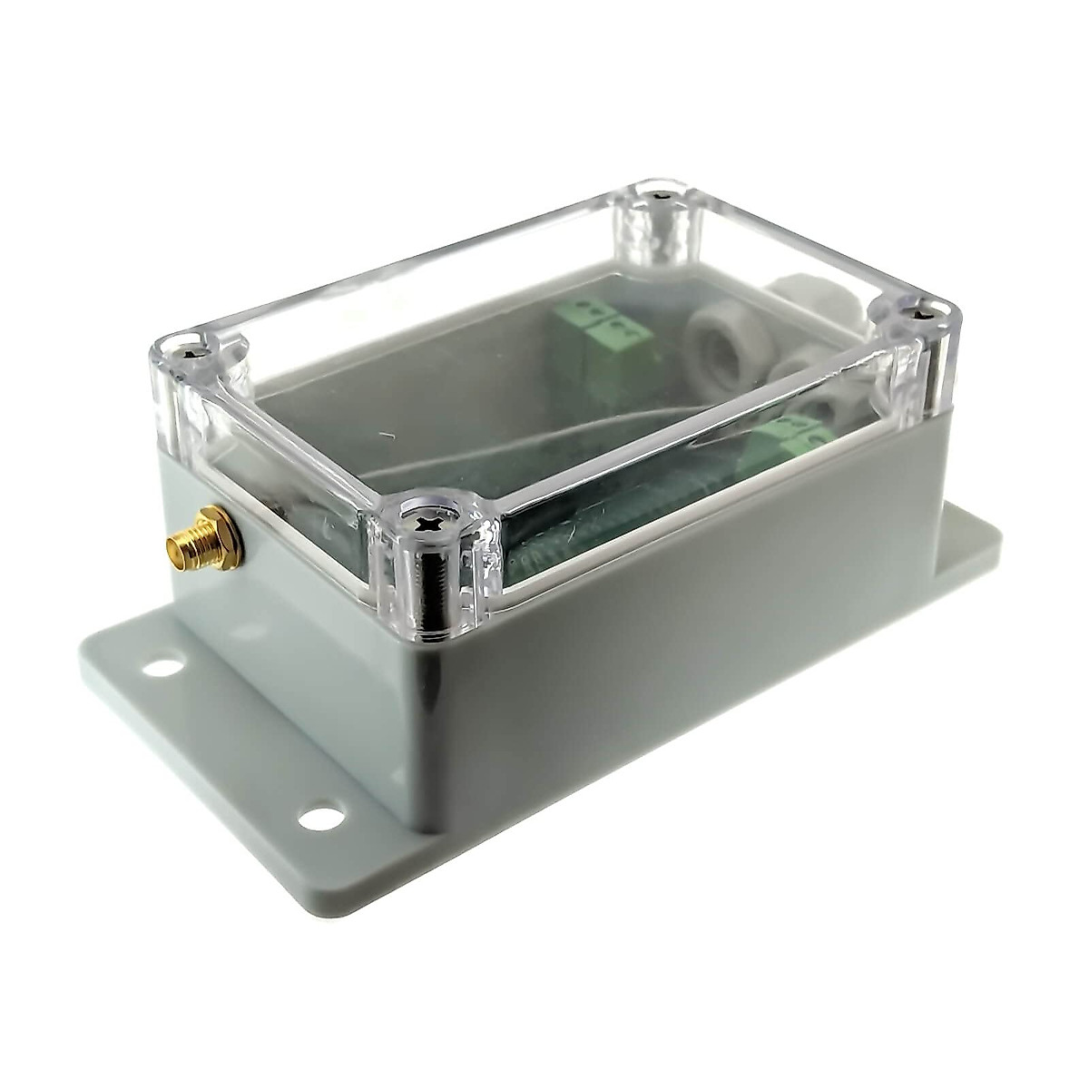 qBox AMC DIY IOT Enclosure Kit (One SMA), IOT Enclosure for Arduino MKR ESP32 Cellular LoRa WiFi Board, Waterproof IP65 Enclosure with Glands, prototyping PCB, connectors Set and SMA