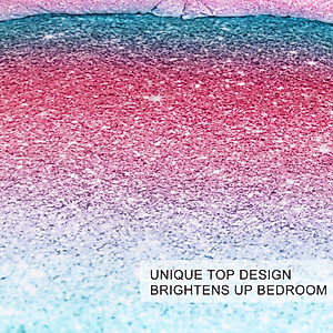 BlessLiving Colorful Glitter Mermaid Bedding Girly Turquoise Blue Pink Purple Bedding Twin Set Pastel Kids Duvet Cover 3 Pieces Trendy Bed Spreads Rainbow Comforter Cover Set for Teen Girl