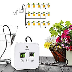 [Upgraded Pump] sPlant Big Power Automatic Drip Irrigation Kit for 15 Potted Plants, Indoor Plants Self Watering System with 30 Day Interval Programmable Timer, Watering on Working Days