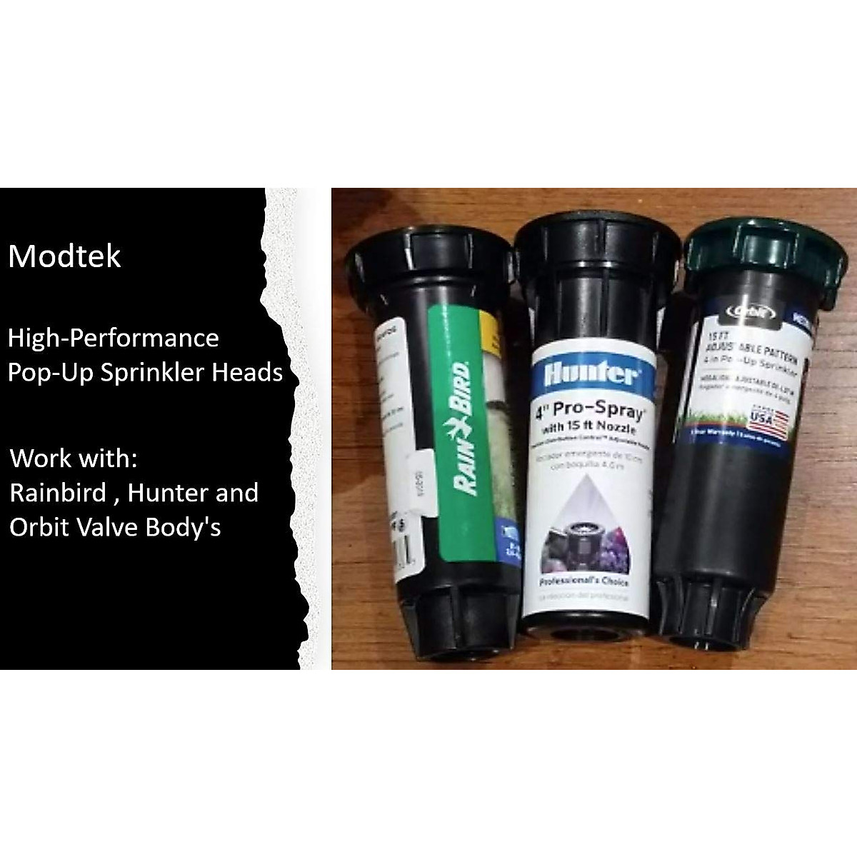 Modtek Replacement Pop UP Sprinkler Heads for RainBird, Hunter, Orbit Pop Up Sprinklers, Sprinkler Color May Vary. (5, 8AN)