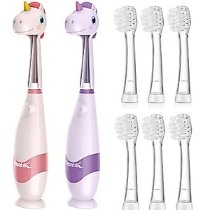 Papablic Toddler Sonic Electric Toothbrush with Covers for Babies and Toddlers Ages 1-3 Years, Doris Bundle with Arya