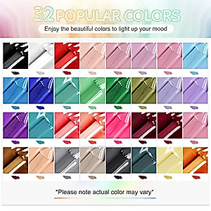 JODSONE 35 PCS Gel Nail Polish Set Base Coat No Wipe Top Coat Matte Top Coat Nail Polish Set - Gel Nail Kit with 32 Colors Gel polish Kit Green Blue Red Pink Collection Gifts for Women