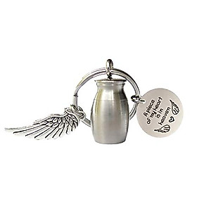 Small Cremation Urn Memorial Keychain A Piece of My Heart is in Heaven Mini Ashes Holder Key Chain Ashes Keepsake Remembrance in Memory of Loved One Dad Mom Sympathy Gift