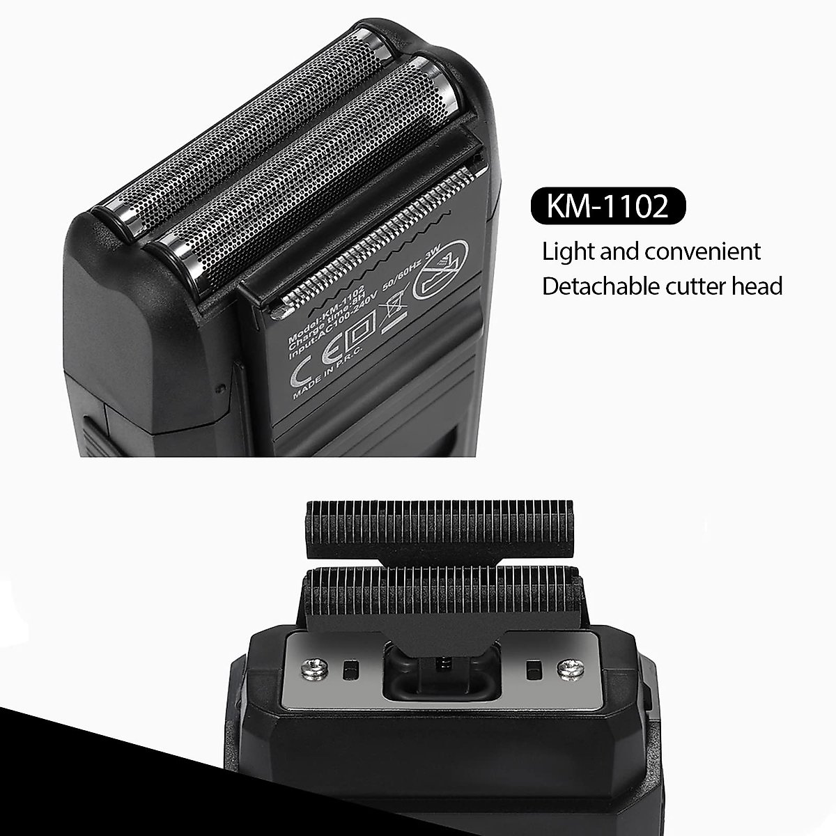 kemei Men's Reciprocating Cordless Razor Razor Electric Rechargeable Razor Precision Beard Sideburn Trimmer Razors Twin Blade Multifunction Grooming Razor