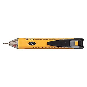Klein Tools NCVT1P Voltage Tester, Non-Contact Voltage Detector Pen, 50V to 1000V AC, Audible and Flashing LED Alarms, Pocket Clip