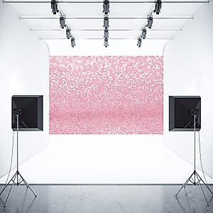 Aperturee 7x5ft Pink Bokeh Backdrop Abstract Glitter Abstract Sparkle Spot Photography Background Baby Shower Birthday Newborn Wedding Portrait Photo Studio Booth Props Party Decoration Banner