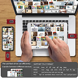 USB 3.0 Flash Drive 1000GB Intended for iPhone iPad, USB Memory Stick External Storage Thumb Drive Photo Stick Compatible with iPhone/iPad/and Computer (1000GB Red)…