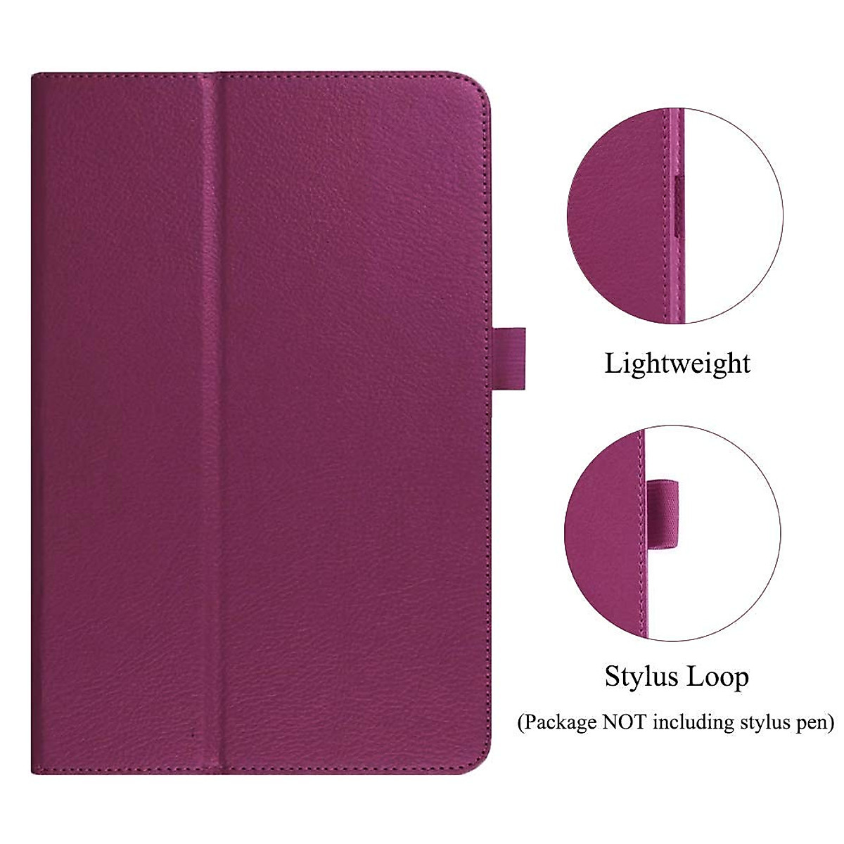 EKVINOR Case for Galaxy Tab A 10.1 (2016 NO S Pen Version), Premium PU Leather Folio Smart Stand Case Cover for Samsung Galaxy Tab A 10.1 Inch 2016 Tablet (SM-T580/T585, No Pen Version), Purple