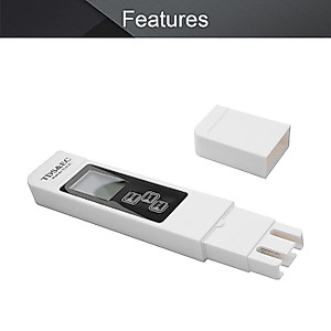 Othmro TDS & EC Tester TDS Three in one Handheld Tester 1-9990PPM 1 Resolution Plastic+304 Stainless Steel White 1PCS