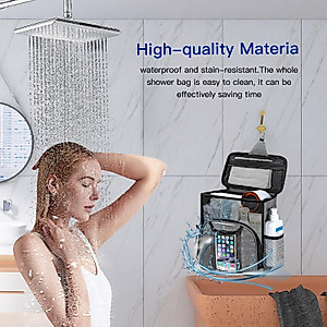 ZHIYUEJING Shower Caddy Dorm, 1 Pack Mesh Shower Caddy, Shower Caddy Portable for Traveling,Mesh Shower Bag for Hanging，Shower Bag for Home, Bathroom, Dorm Room