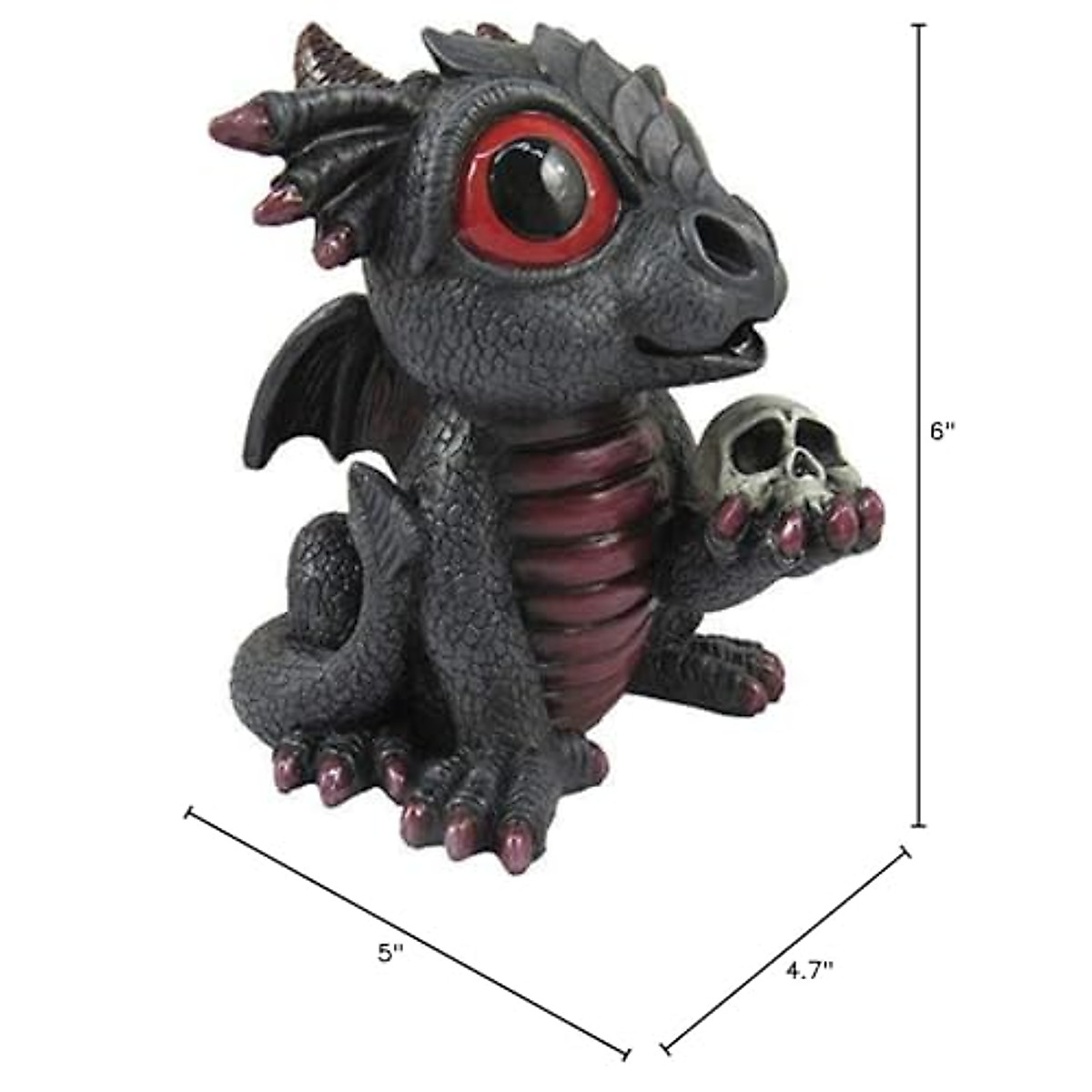 World of Wonders Grave Yard Series Dreamland Dragons | Collectible Dragon Figurine with Birth Certificate | Fantasy Home Decor Accent | 6inch Dragon Statue - Carnelian