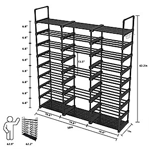 NIUBER 9 Tier Shoe Rack Sturdy Large Show Rack Heavy Duty for Entryway Shoe Shelves for Closet Shoe Rack Organizer for Entryway
