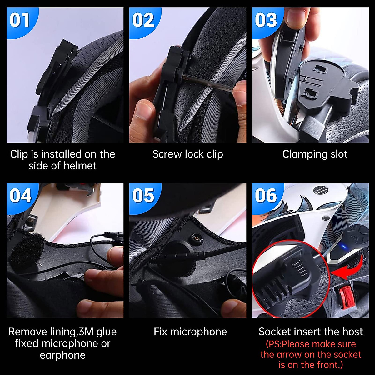 Yaconob Motorcycle Bluetooth Headset BT-S3NS 1000m Motorcycle Helmet Bluetooth Radio Intercom Wireless Interphone to 2-3 Riders (Waterproof/Handsfree/Stereo Music/FM Radio/GPS/MP3 (2 Pack)