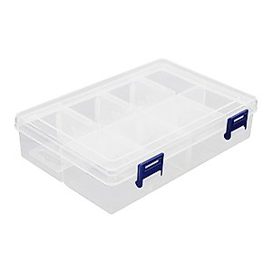 Yinpecly Component Storage Box 200x130x45mm Adjustable Divider 8 Grids Removable Compartment PP Organizer for Jewelry Beads Earring Container Tool Fishing Hook Small Accessories 1Pcs