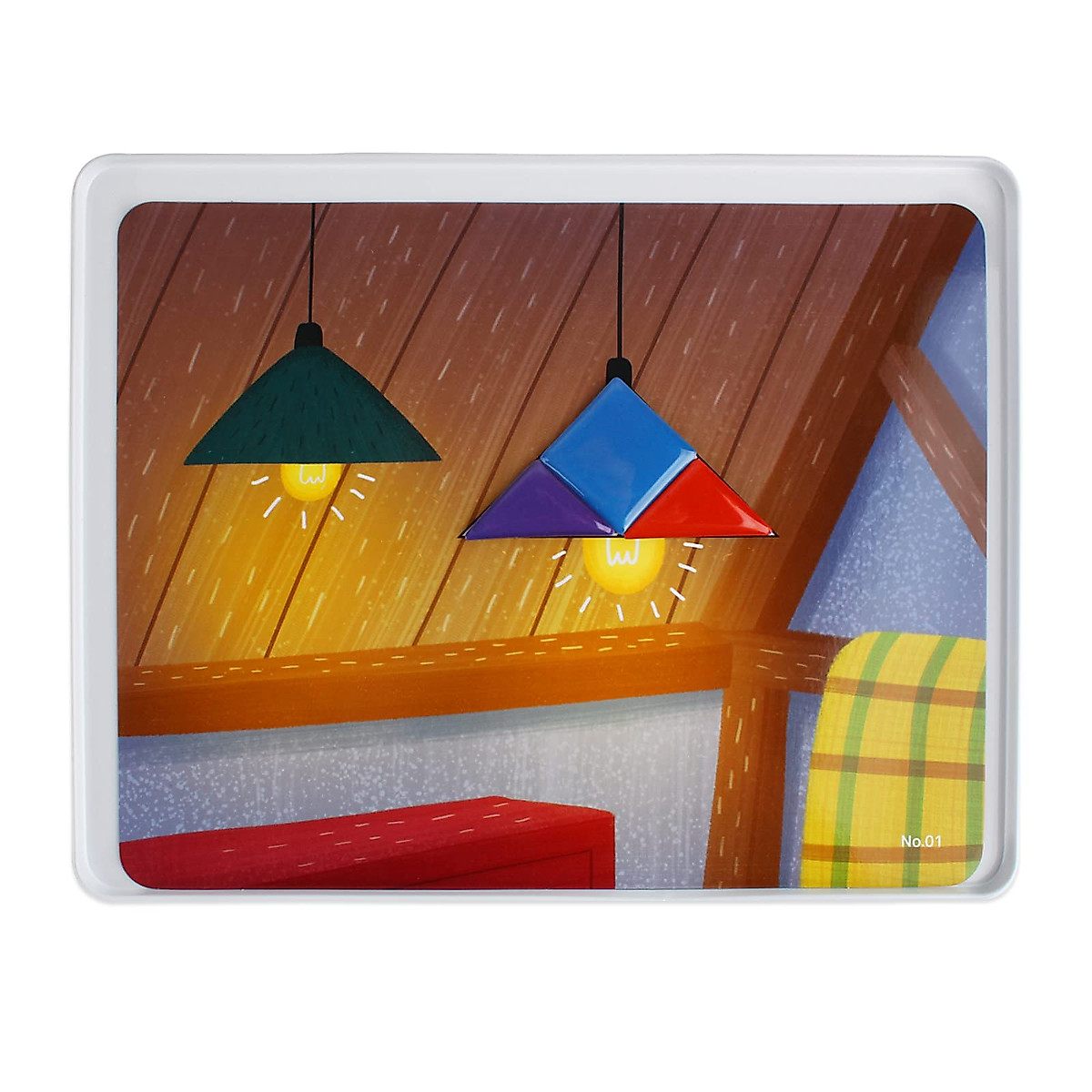 NOOLY Magnetic Game Puzzle, Educational STEM Tangram Geometric Shape Toy Geometric Shape Puzzle for Preschool (Heart) PW0432