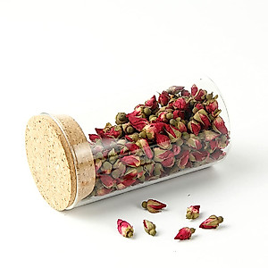 VASANA 2PCS Glass Food Storage Containers 300ml/10oz Kitchen Storage Containers With Cork Lids Empty Clear Glass Bottles for Coffee Bean Dry Goods Tea Storage