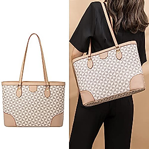 Lacel Urwebin Bags for Women Fashion Designer White Large Capacity Tote Top Handle Satchel Leather Shoulder Bag Handbag