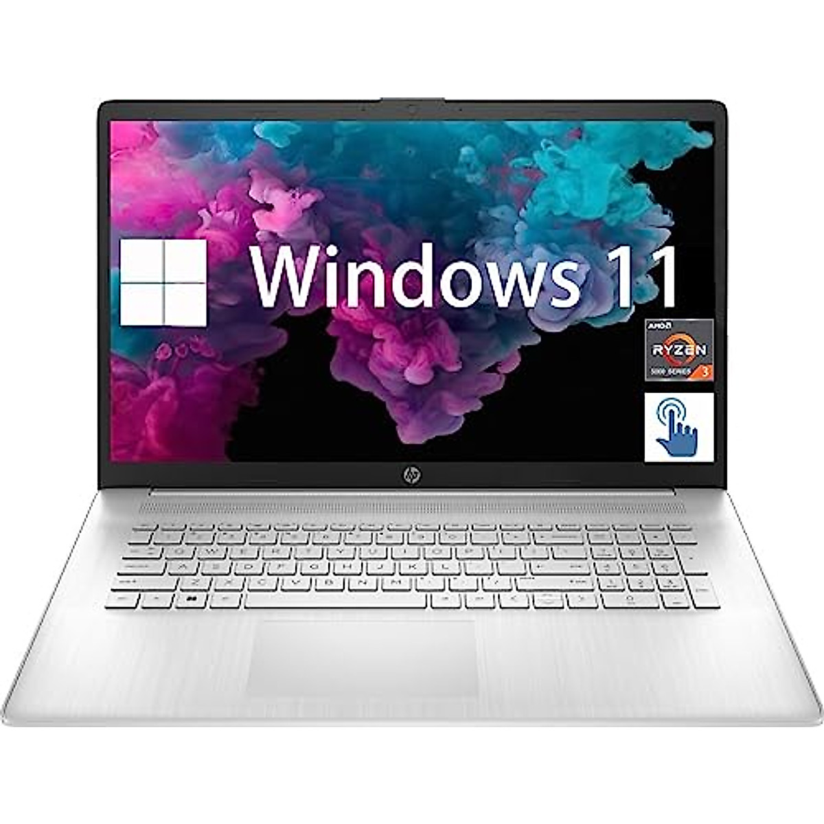 HP 17.3 Inch Touchscreen HD Laptop for College Students, AMD Ryzen 3 7320U, Windows 11, 8GB DDR5 RAM, 512GB SSD, AMD Radeon Graphics, Webcam, Bluetooth 5.0, USB Type-C, PCM