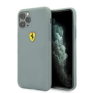 Ferrari Phone Case for iPhone 11 Pro in Green on Track, Silicone Smooth & Anti-Scratch Protective Case with Easy Snap-on, Shock Absorption & Signature Logo
