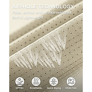 33,000ft Men's Long Sleeve Sun Protection Shirt UPF 50+ UV Quick Dry Cooling Fishing Shirts for Travel Safari Camping Hiking Khaki