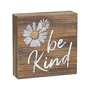 'Be Kind' Inspirational Wood Grain Mini Block Sign, 3.5"