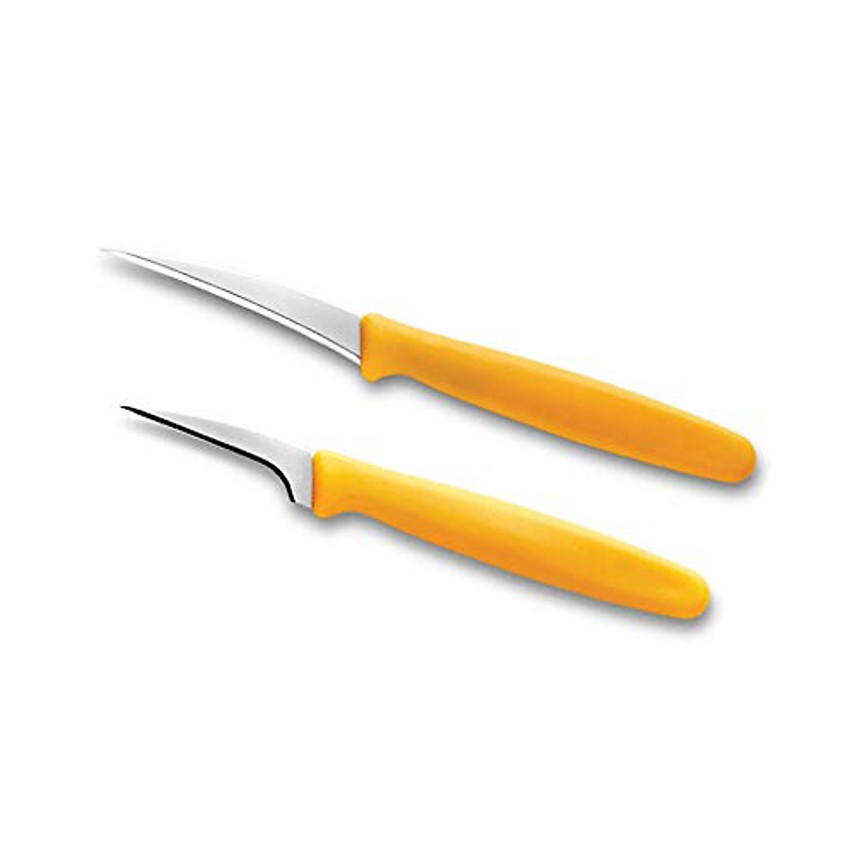 GoldleafKing Fruit Carving Knife Set of 2 | 2, 2.5 Inch Orange Handle | Fruit Carving Tools Carving Knives | Knife - Carving Knives for Fruits and Vegetables - Free 1 Mini Carving Guide Book