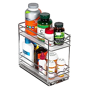 HOLDN’ STORAGE Spice Rack Organizer for Cabinet, Heavy Duty - Pull Out Spice Rack 5 Year Warranty - Spice Organization 4-1/2"Wx10-3/8 Dx8-7/8 H - Spice Racks for Inside Cabinets & Pantry Closet