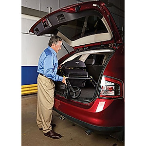 Medline Premium Empower Rollator Walker with Seat, Folding Rolling Walker with 8-inch Wheels, Black, 1 Count (Pack of 1)